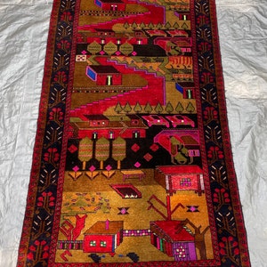 Vintage Baluchi Soviet Era Afghan Pictorial War Rug - Etsy