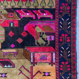 Vintage Baluchi Soviet Era Afghan Pictorial War Rug - Etsy