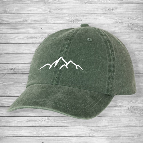 MOUNTAIN Baseball Hat Embroidered Dad Cap Hiking Climbing - Etsy
