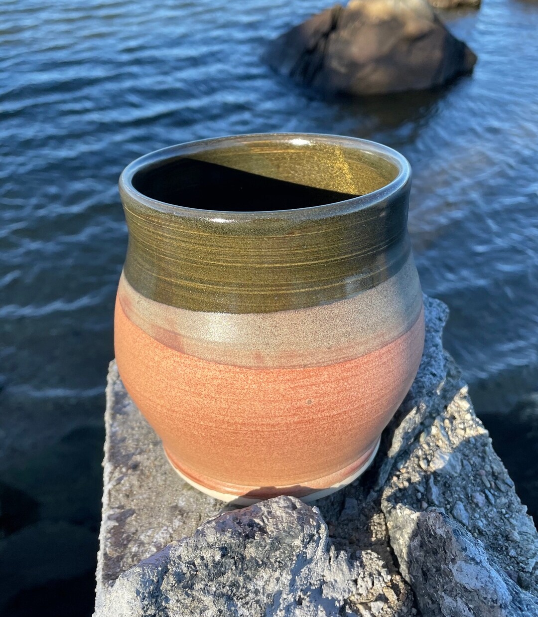 Small Ceramic Planter Glazed in Earth Tones - Etsy