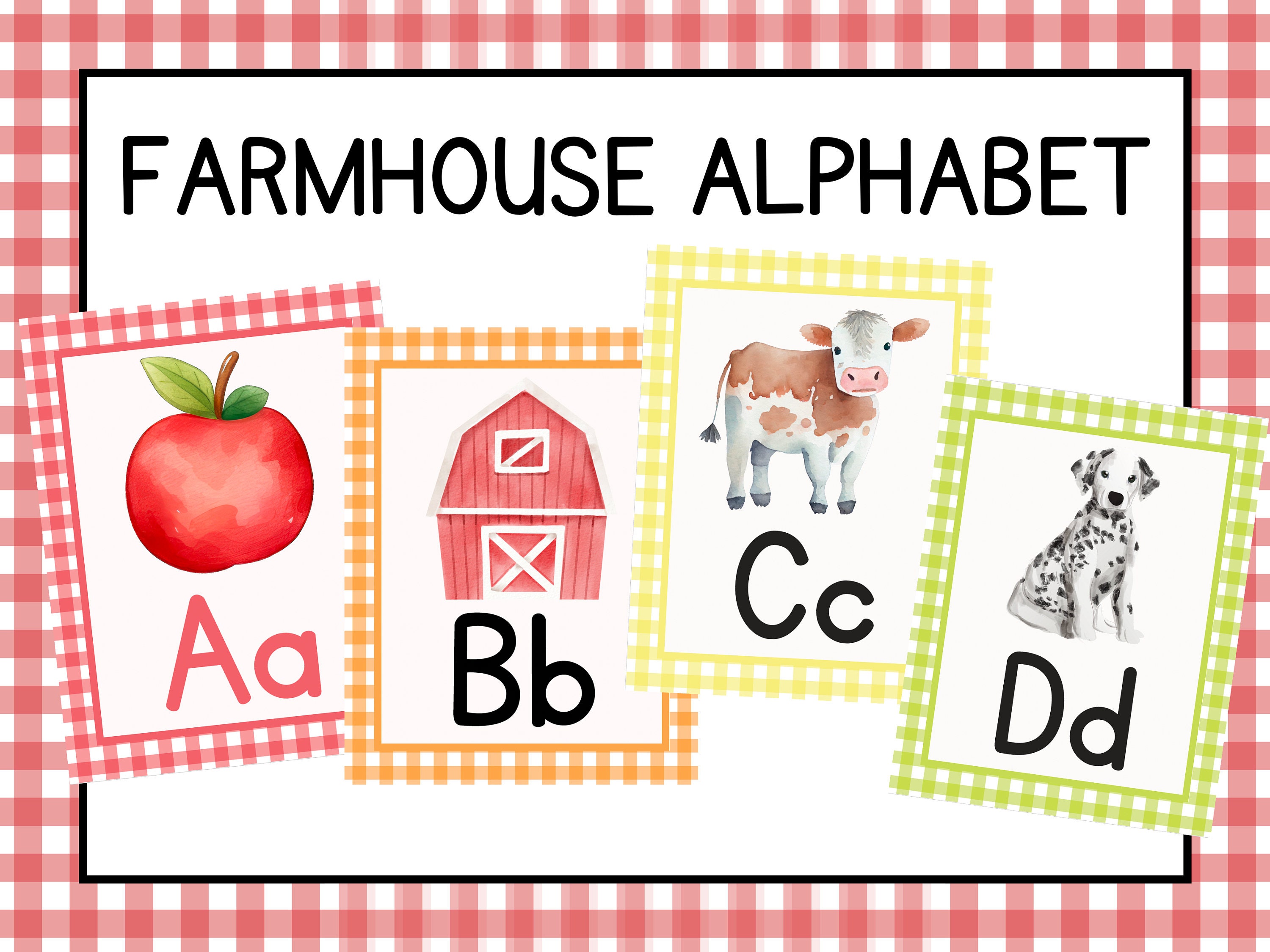 Farmhouse Alphabet Posters, Vintage, Classroom Decor, Back to School ...