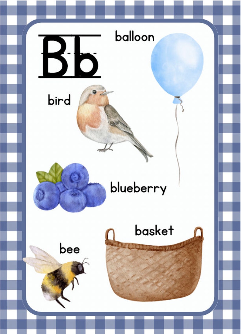Watercolor Alphabet Flashcards, Toddler Learning Resource, Preschool ...