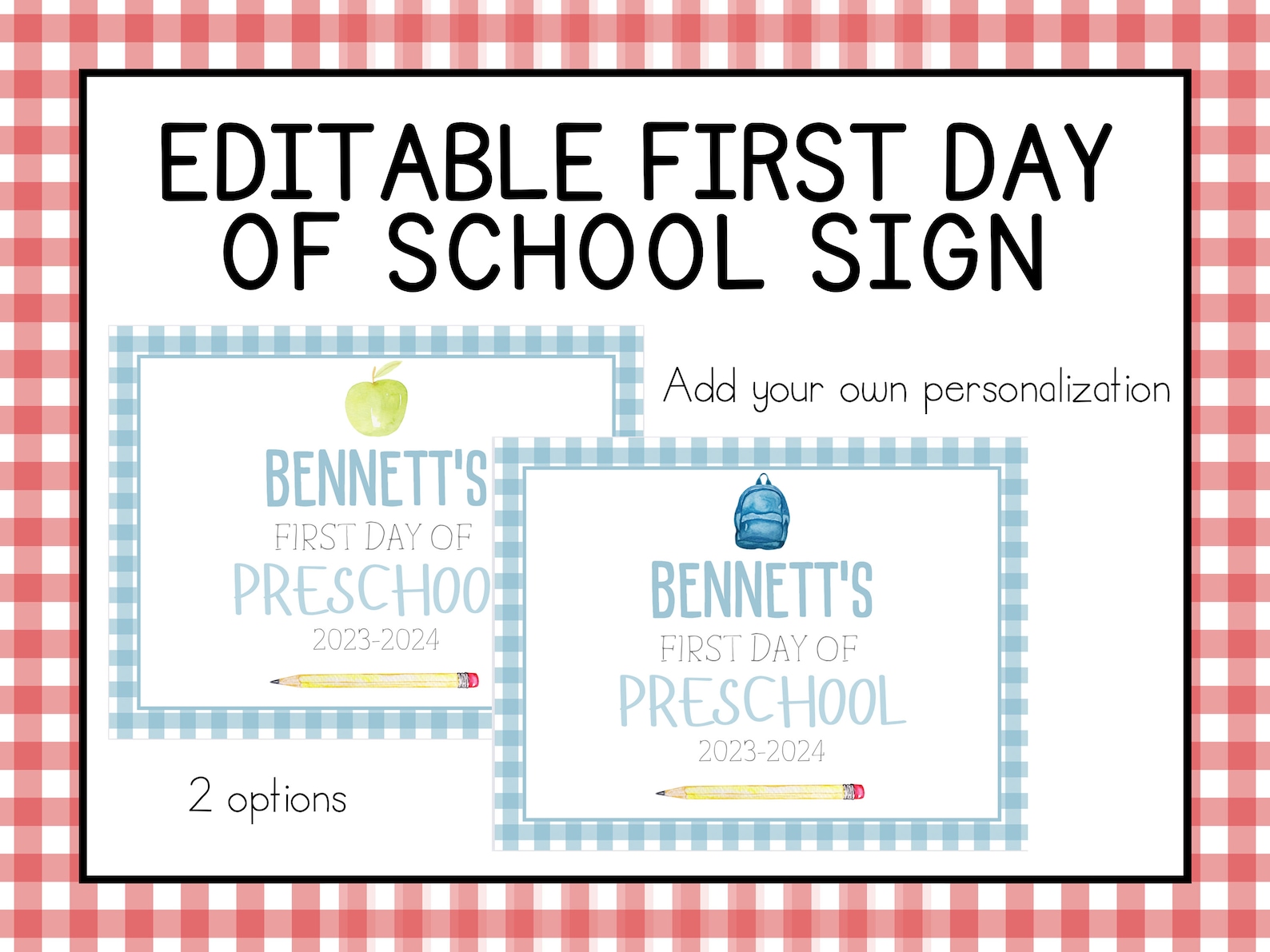 EDITABLE First Day of School Printable, Sign, Back to School, Boy ...