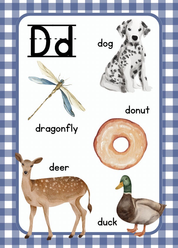 Watercolor Alphabet Flashcards, Toddler Learning Resource, Preschool ...