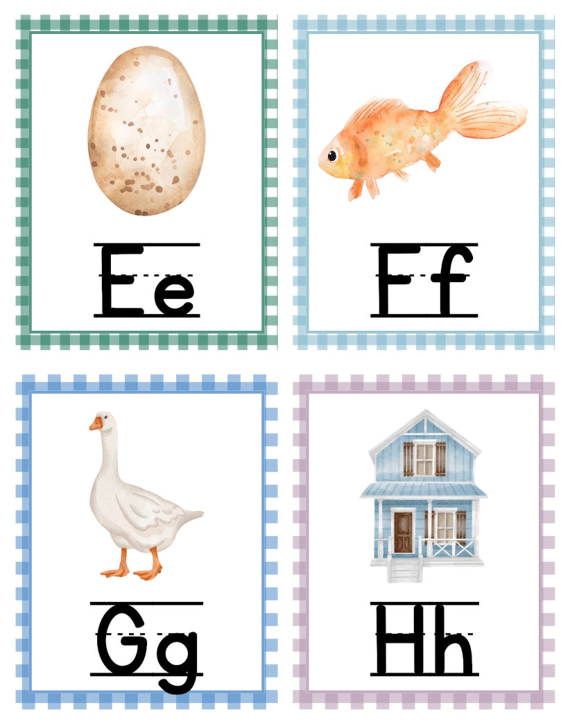 Farmhouse Alphabet Flashcards, Back to School, Primary School, Alphabet ...