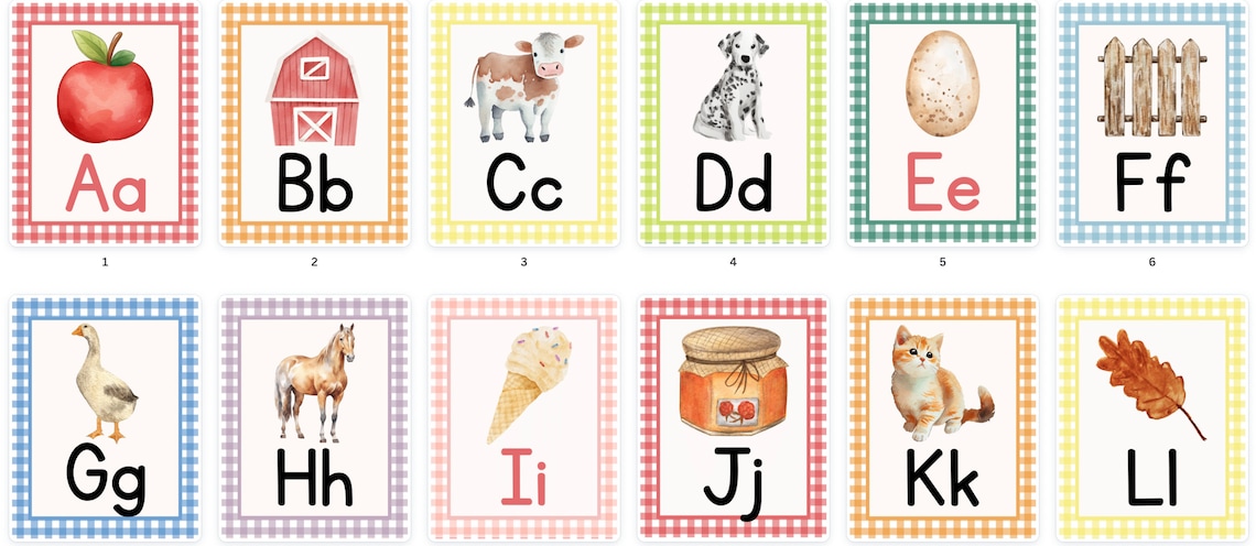 Farmhouse Alphabet Posters, Vintage, Classroom Decor, Back to School ...