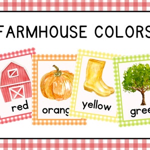 Farmhouse Color Posters, Classroom Decor, Back to School, School Decor ...