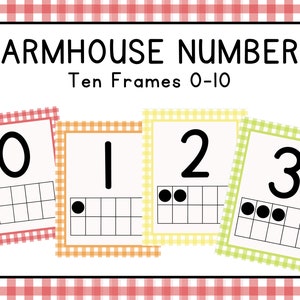 Farmhouse Numbers 0-10 Posters, Ten Frames, Back to School, Classroom ...