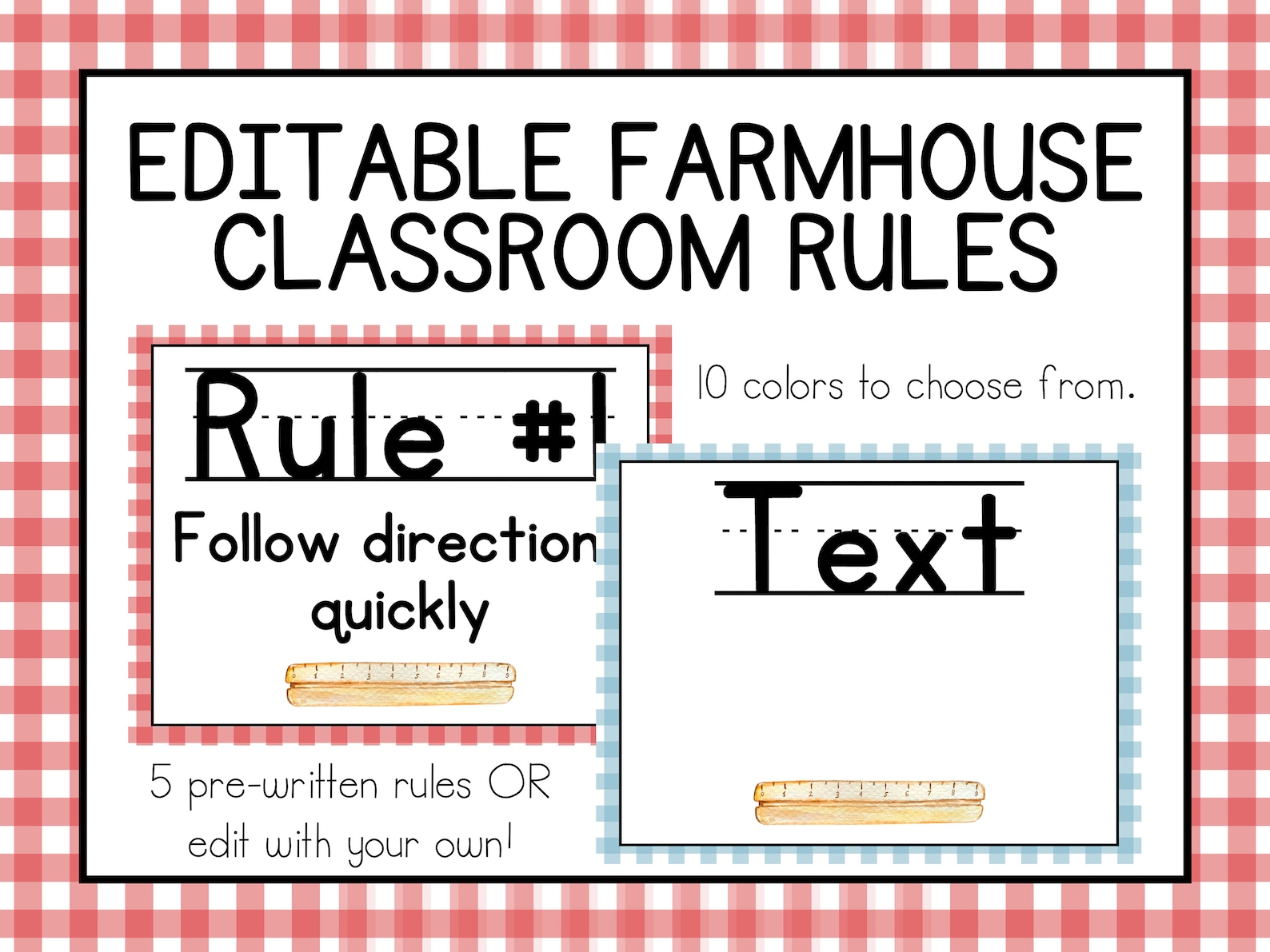 EDITABLE Farmhouse Classroom Rules, Back to School, Classroom Rules ...