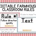 EDITABLE Farmhouse Classroom Rules, Back to School, Classroom Rules ...