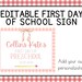 EDITABLE Welcome to School Printable, Printable First Day of School ...