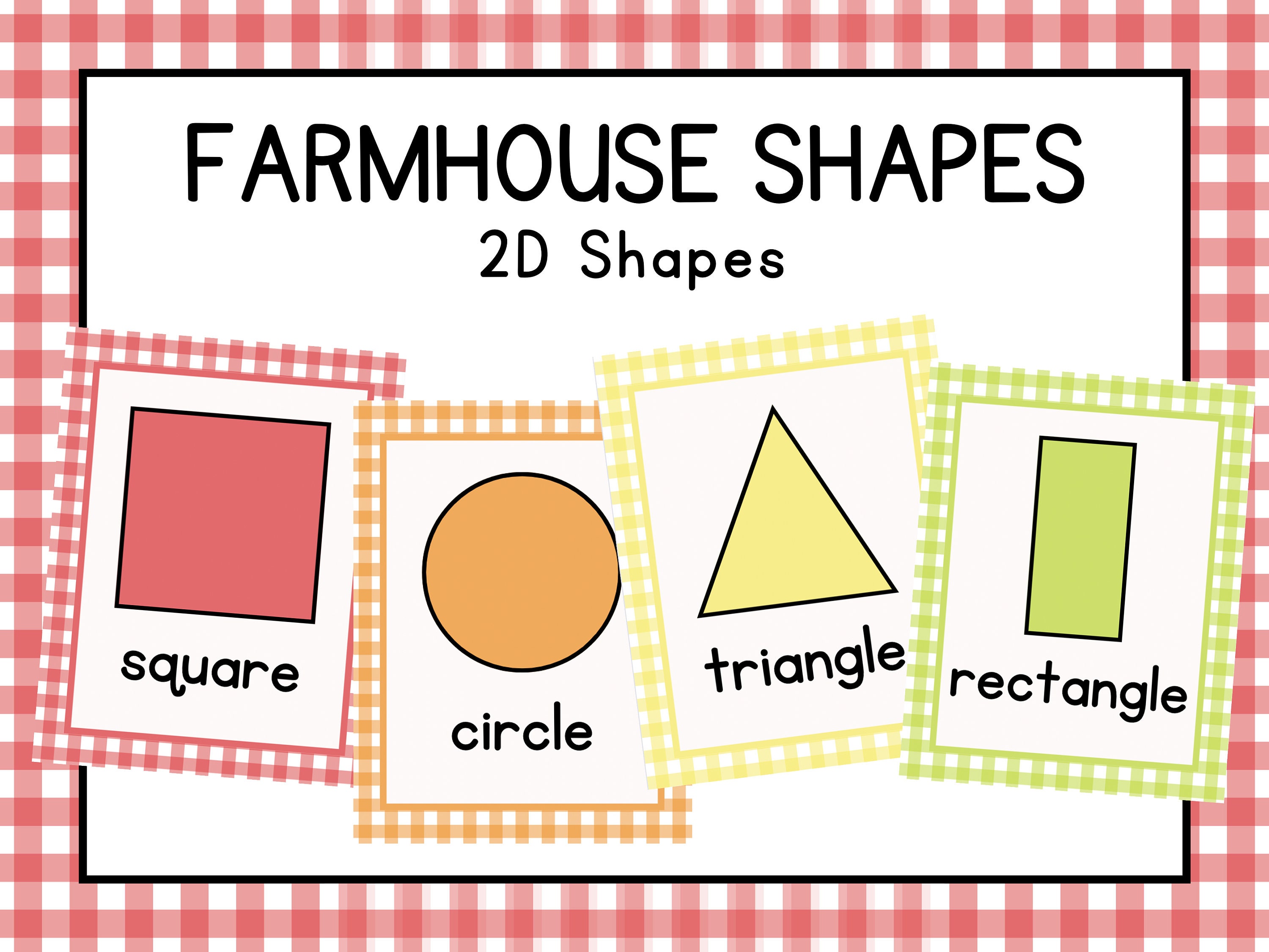 Farmhouse Shape Posters, 2D Shapes, Farmhouse, School Decor, Classroom ...