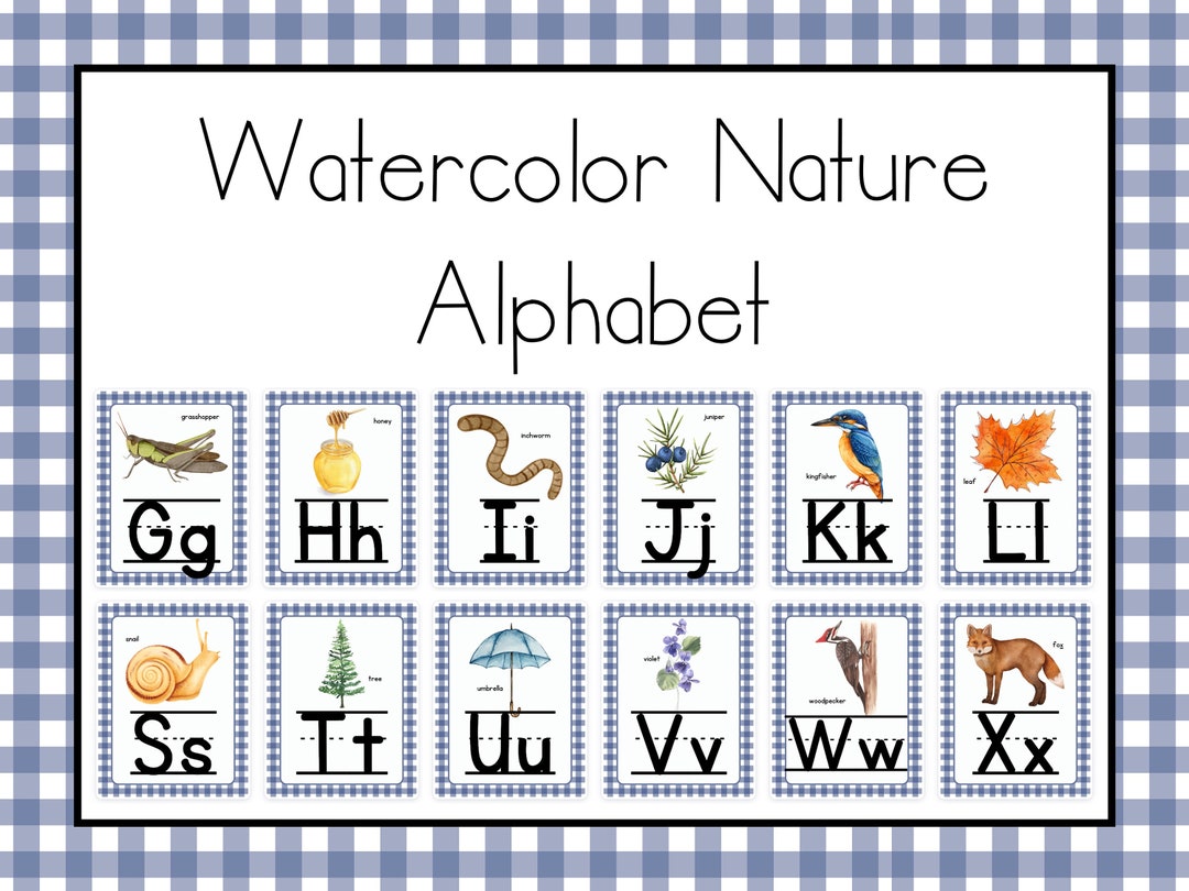 Watercolor Nature Alphabet - Etsy