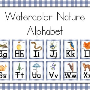 Watercolor Nature Alphabet - Etsy