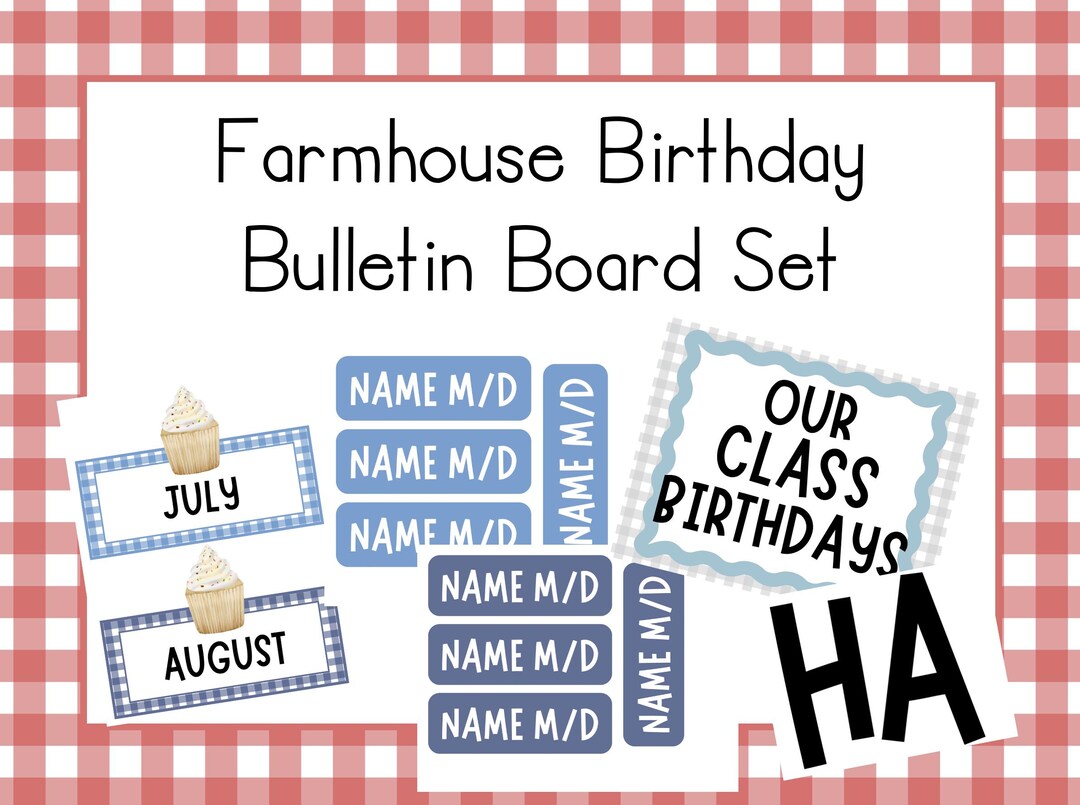Farmhouse Birthday Bulletin Board Set - Etsy