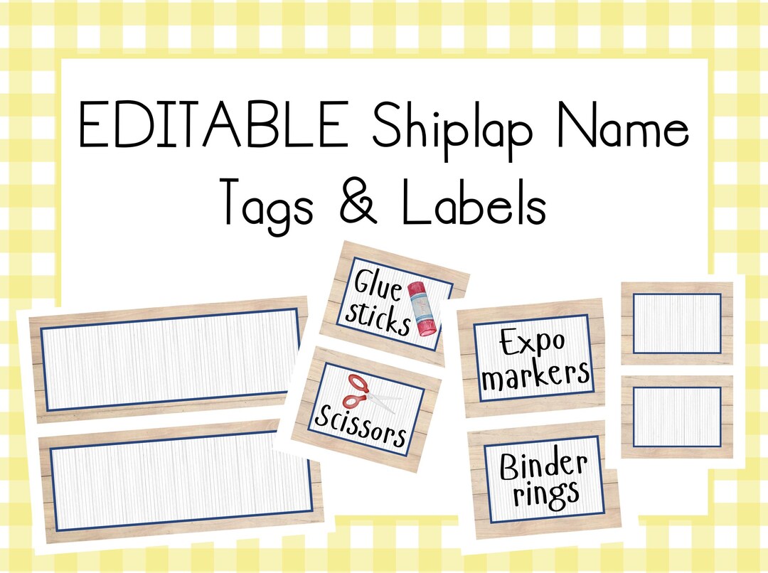 EDITABLE Shiplap Name Tags & Labels - Etsy