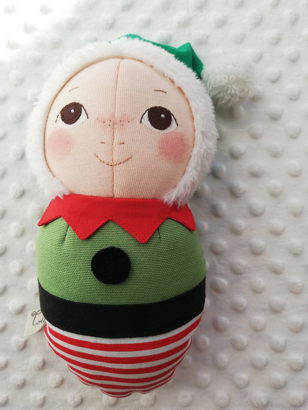 Santas Elf Baby Rag Doll. Collectible Doll, Cuddly Toy. Baby Doll in ...