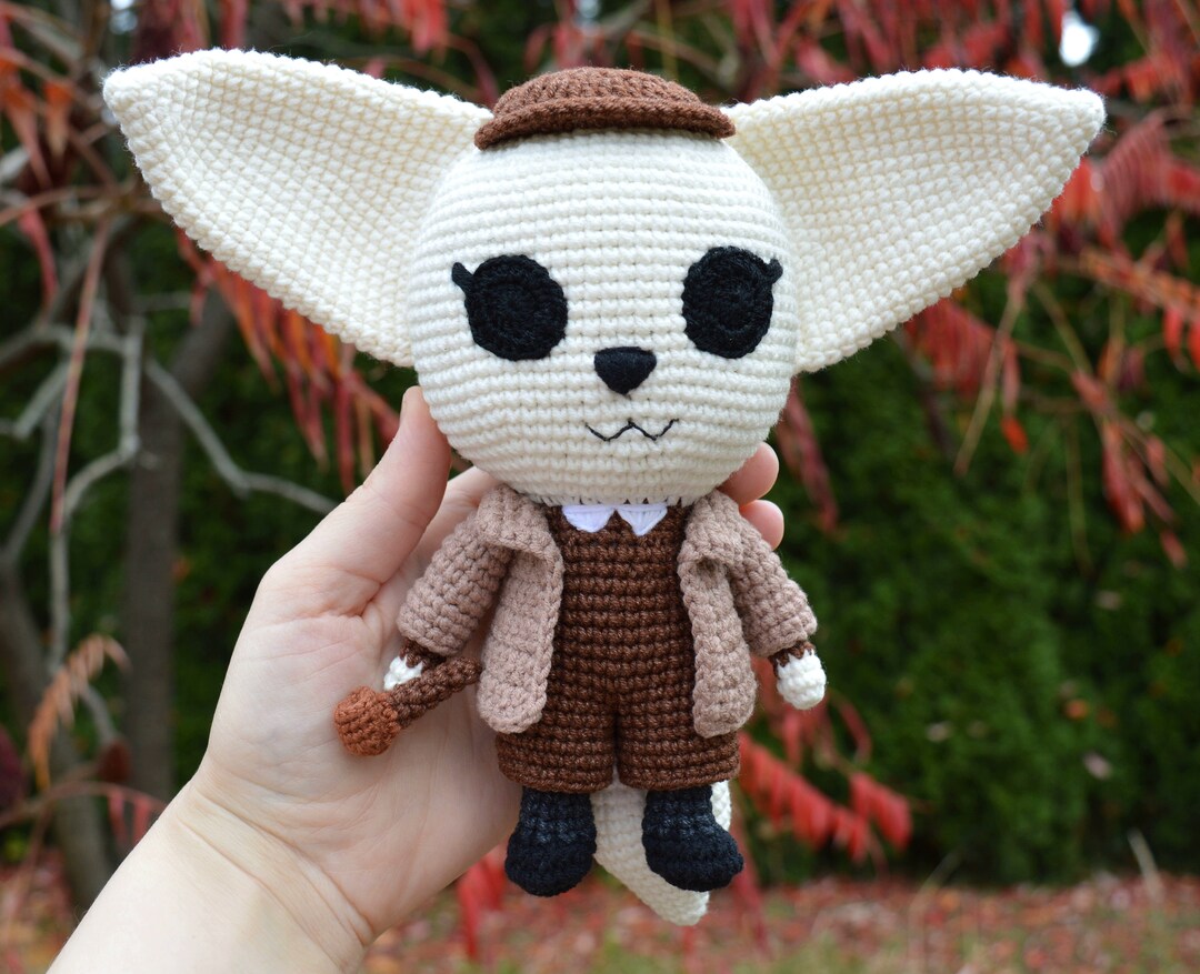 White Fox Detective,fox Plush,crochet Fox,original Plush,look Alike ...