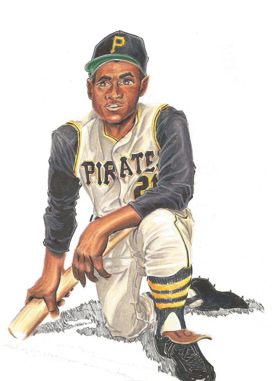 Roberto Clemente #21 - 5x7 Framed Print - Etsy
