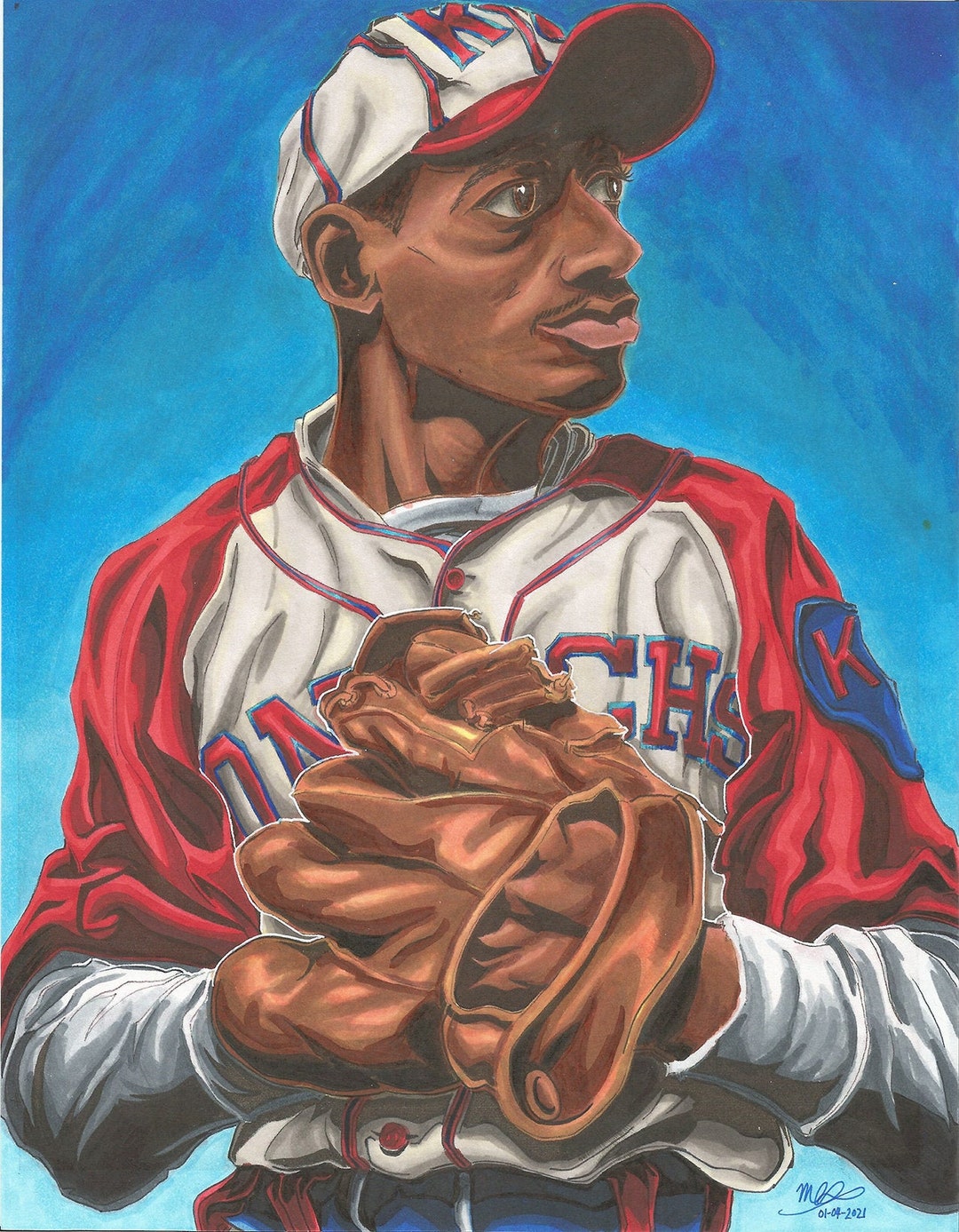 Satchel Paige - Original Drawing With Background - Etsy