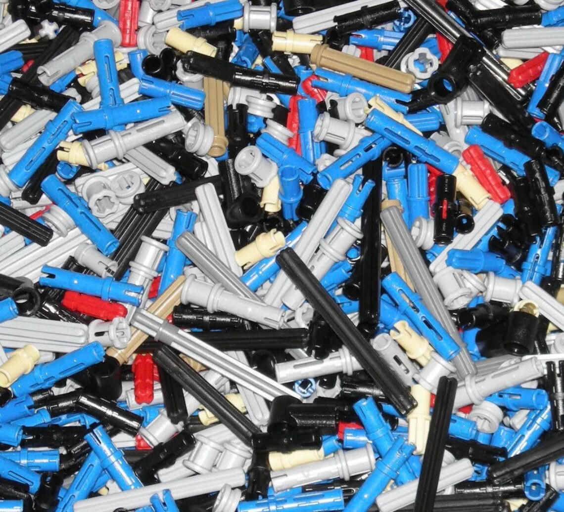 LEGO Connectors Rods Pins Axles Technic Piece Pack 100 Pieces - Etsy
