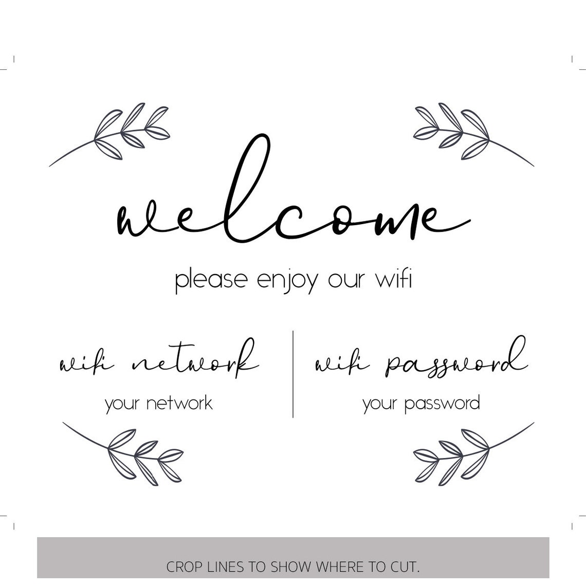 Editable Wifi Sign Printable Wifi Business Signage. Welcome | Etsy
