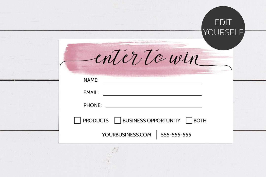 Raffle Ticket Template, Business Template, DIY Raffle Card, INSTANT ...