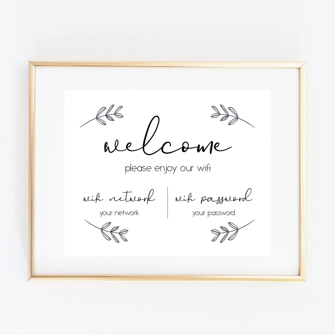 Editable Wifi Sign Printable, Wifi Business Signage. Welcome Wifi ...