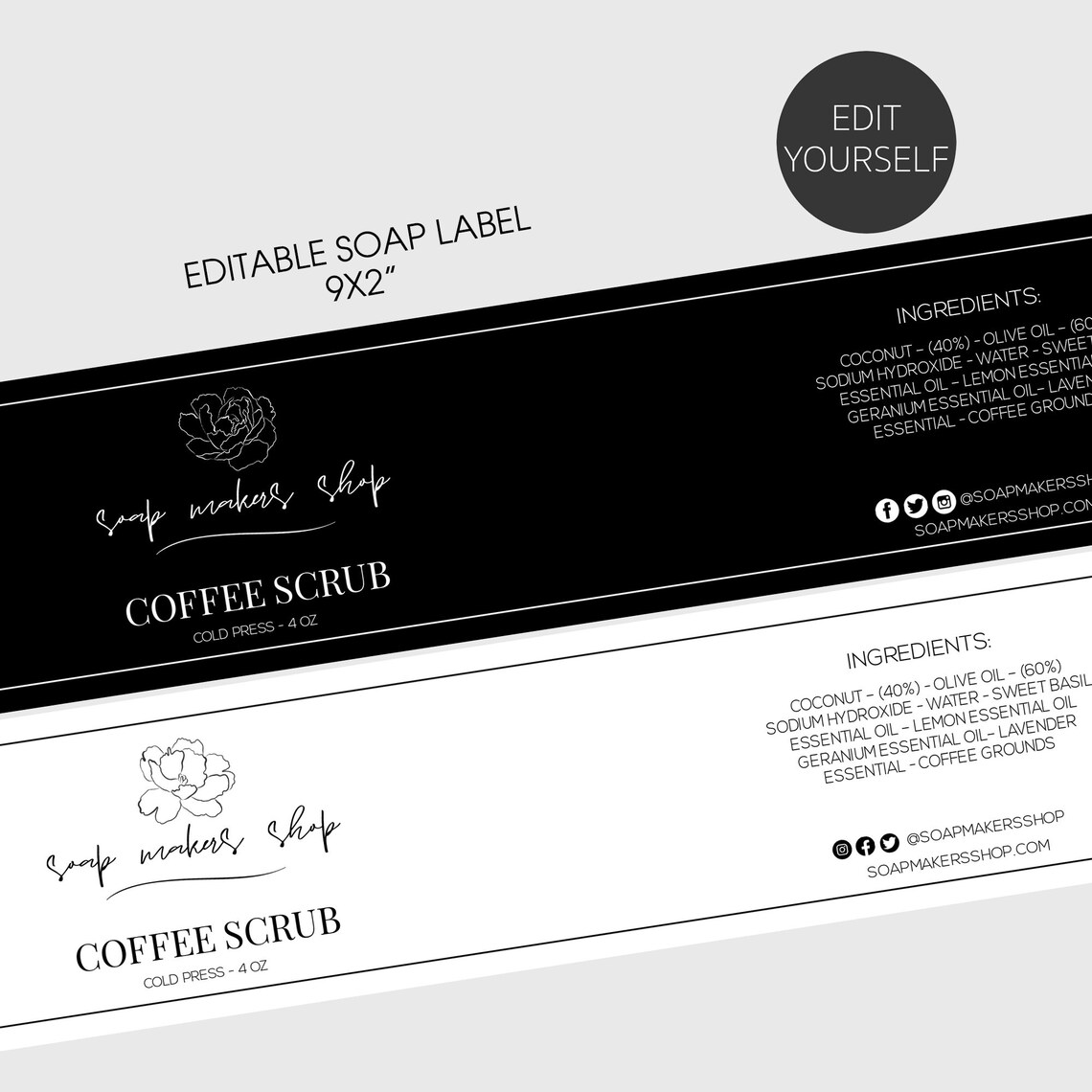 Soap Label Template Printable Soap Labels Product Label Template