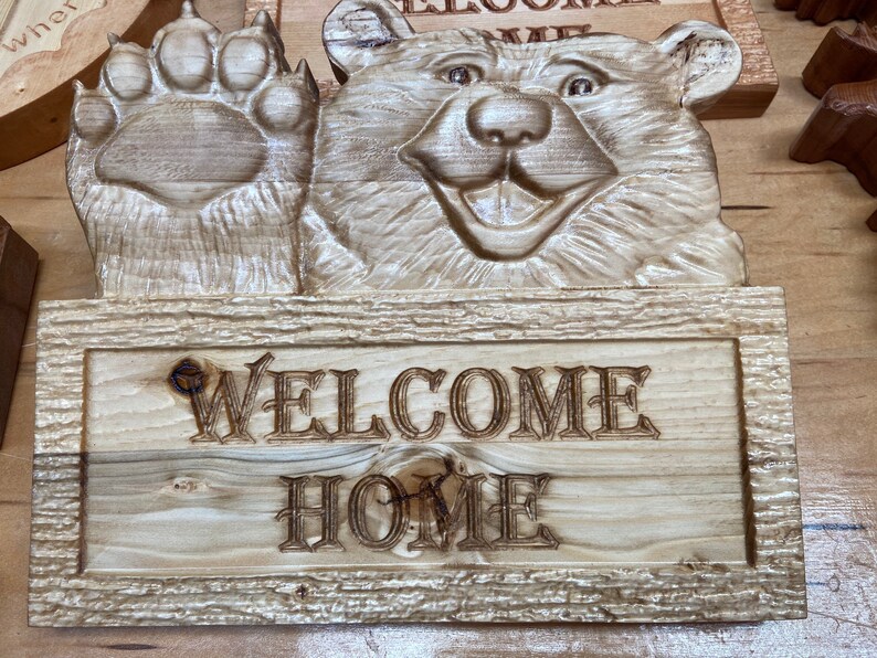 Welcome Home Bear Sign - Etsy