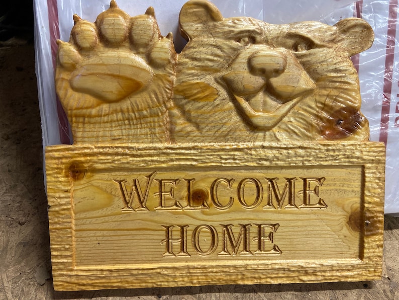 Welcome Home Bear Sign - Etsy