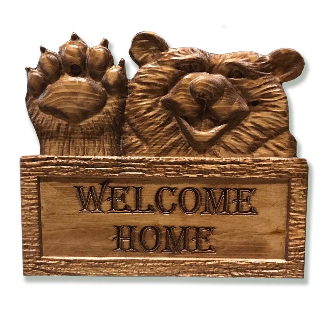 Welcome Home Bear Sign - Etsy