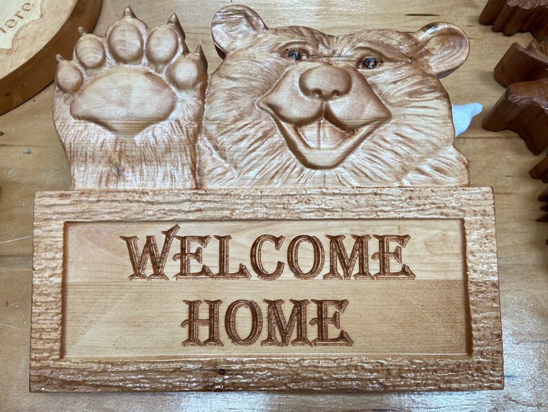 Welcome Home Bear Sign - Etsy
