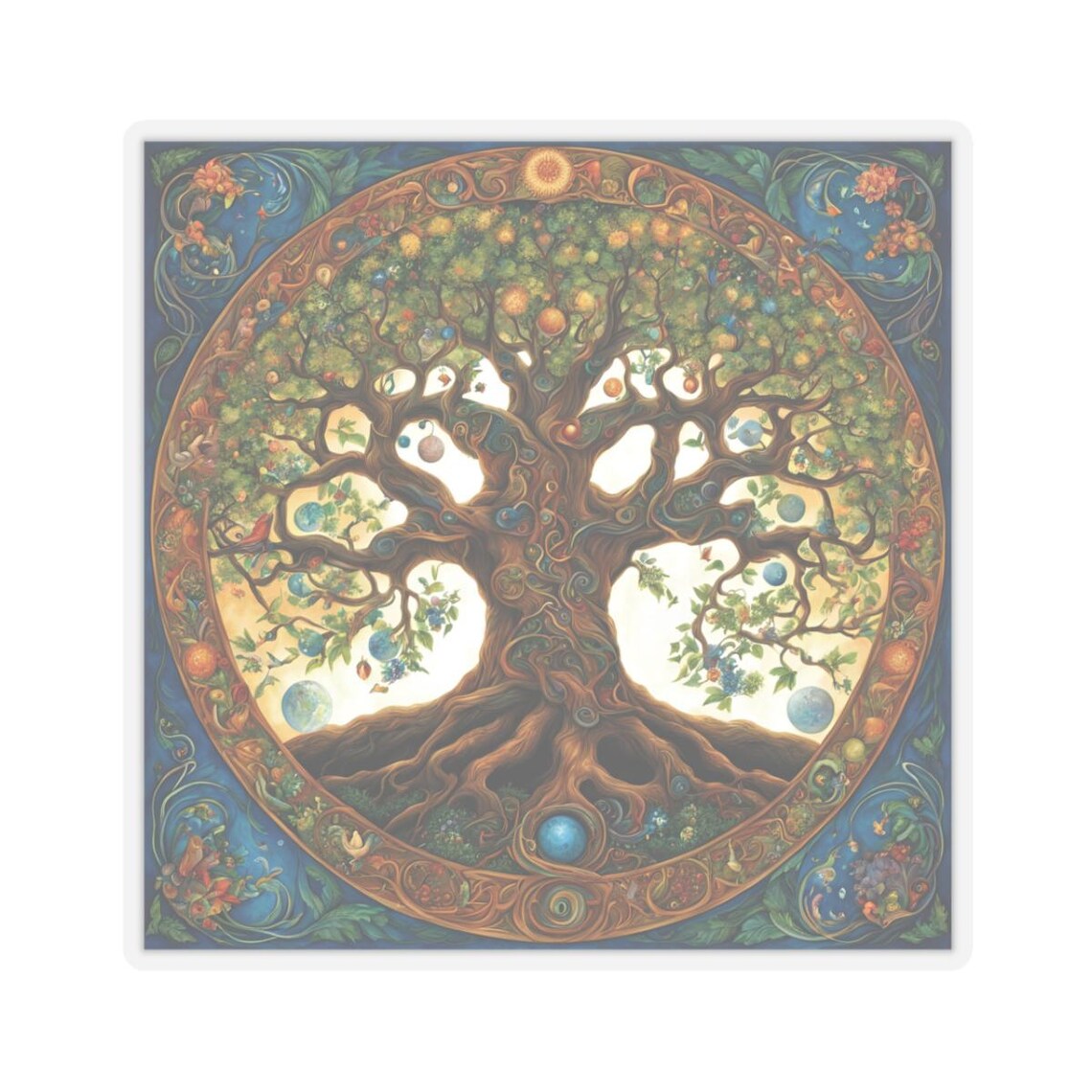 Tree of Life Kiss-cut Stickers, Pagan Wiccan Sticker, Nature Inspired ...