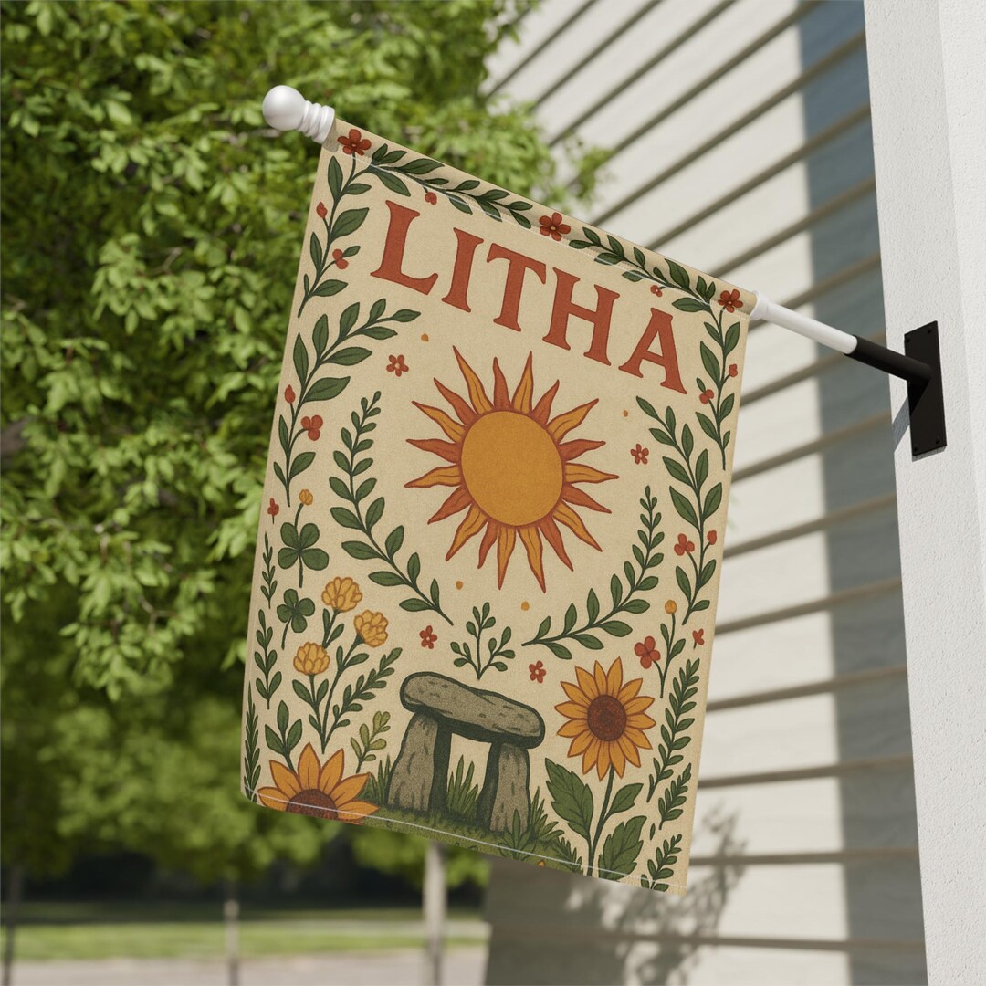 Litha Summer Solstice Banner Sun and Sunflowers Pagan Altar Decor ...