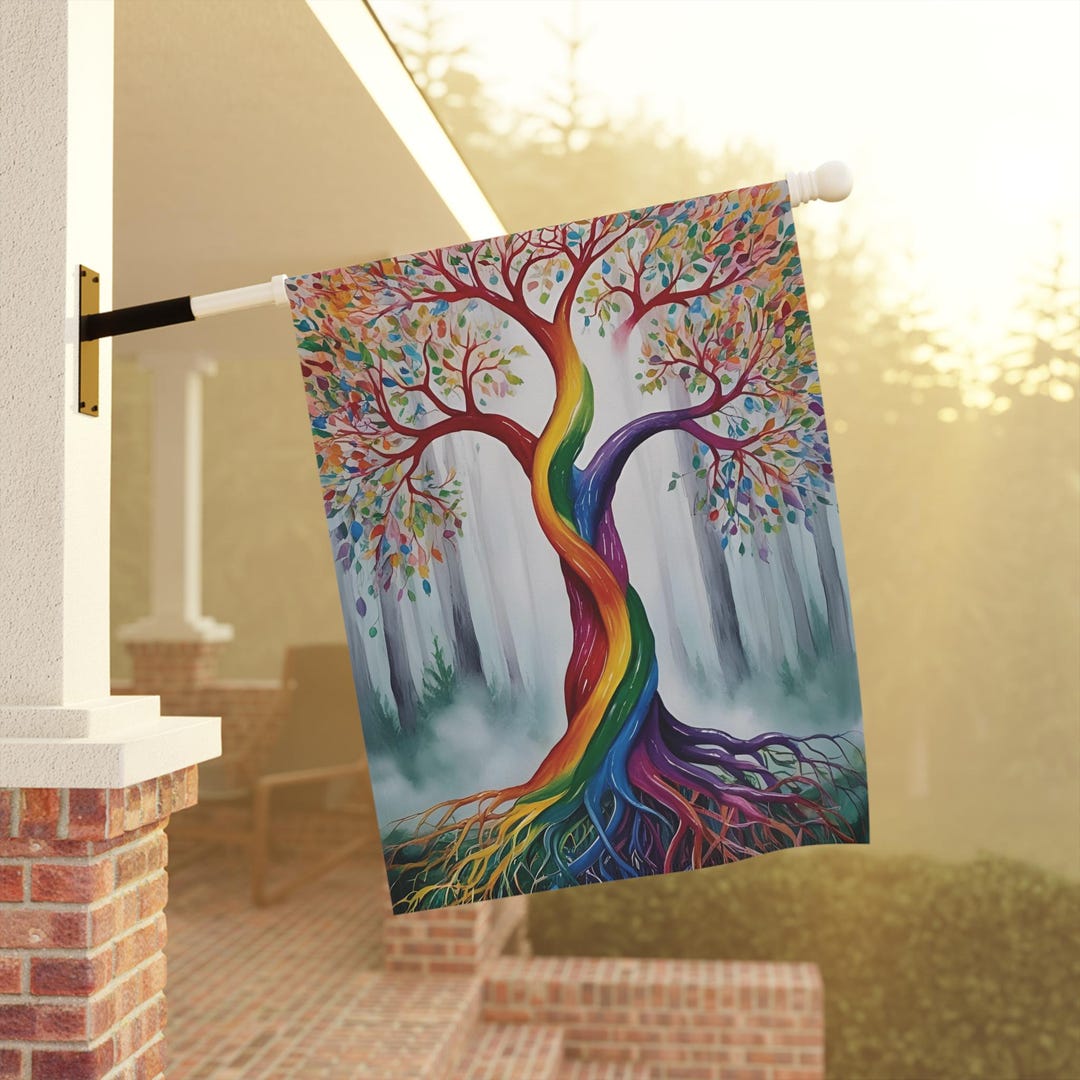 Rainbow Tree of Life Garden Flag: Spiritual Yard Banner - Etsy