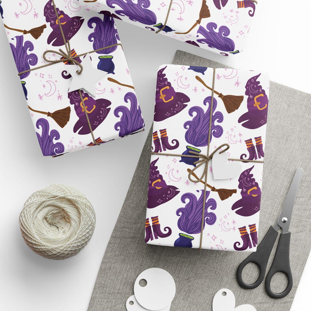 Magical Themed Wrapping Paper, Witchcraft Gift Wrap, Spooky Season ...