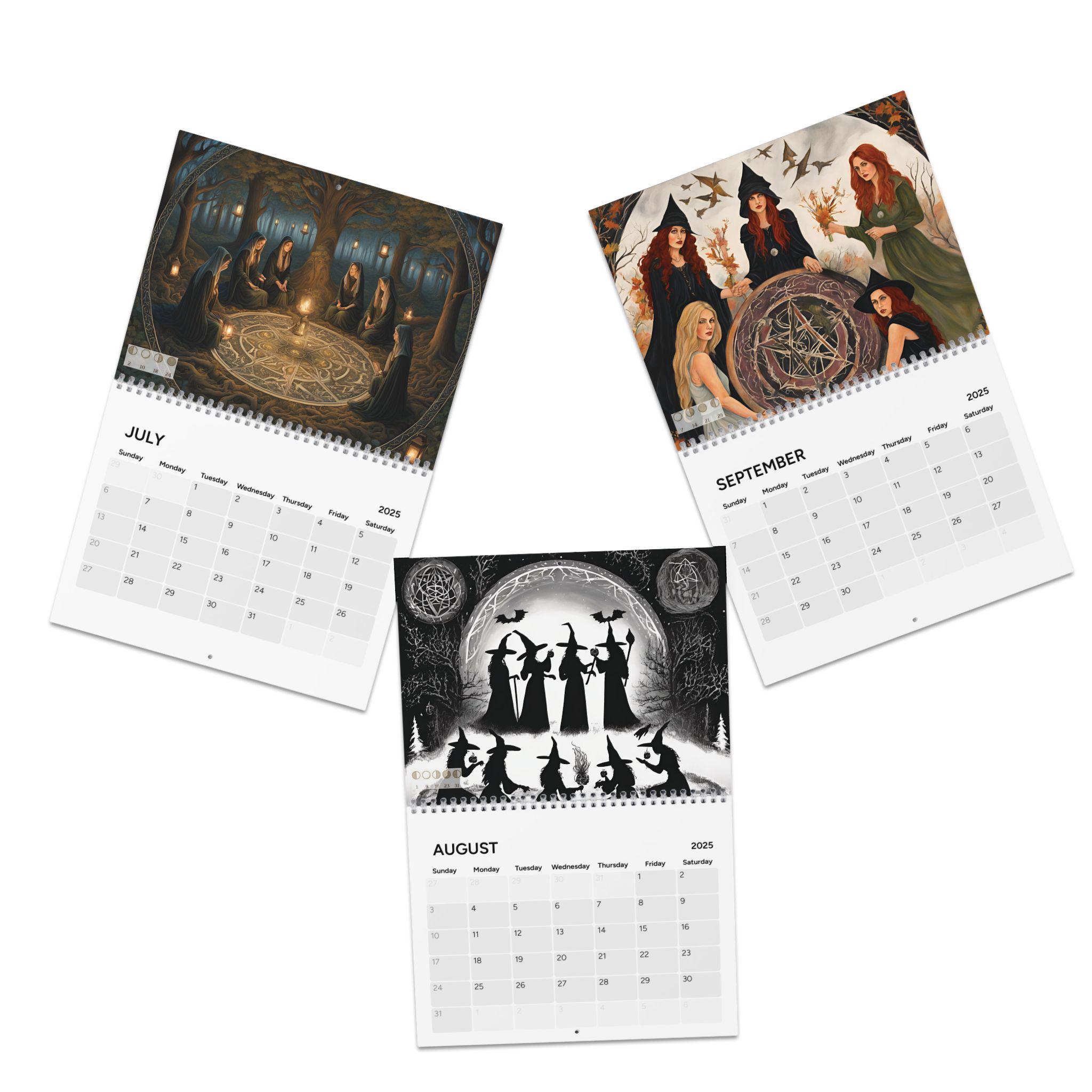 Witchy Art Wall Calendar 2025, Magician Calendar, Mystic Decor, Planner ...