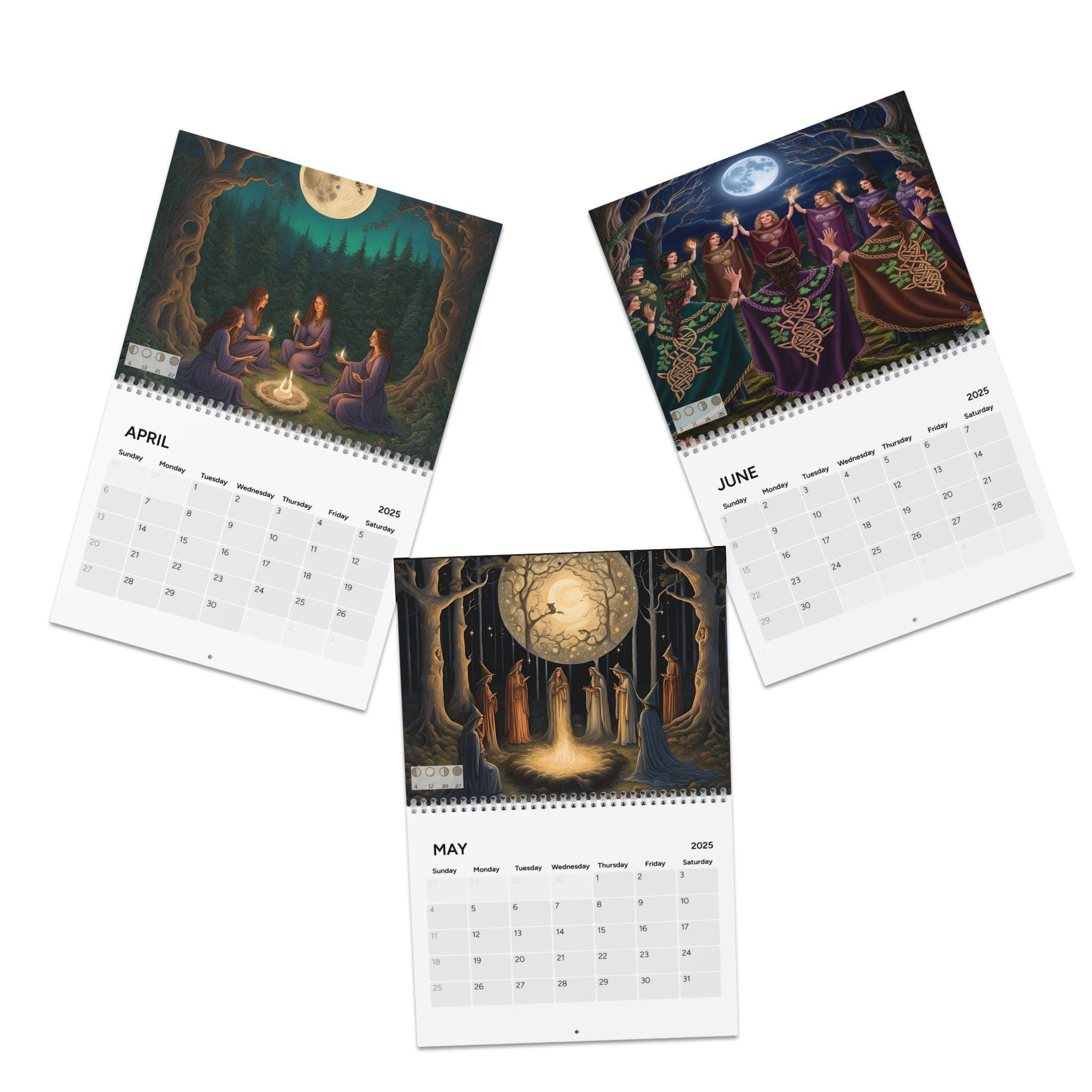 Witchy Art Wall Calendar 2025, Magician Calendar, Mystic Decor, Planner ...