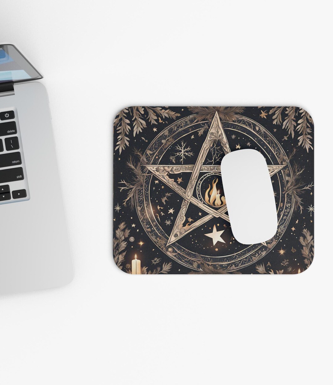 Pentacle Mouse Pad: Mystical Witchy Office Decor, Pagan Gift - Etsy