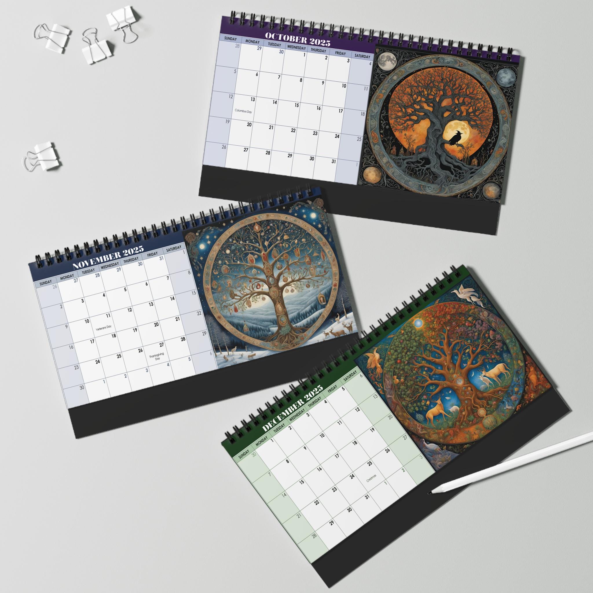 Tree of Life Desktop Calendar 2025 | Inspirational Desk Accessory ...