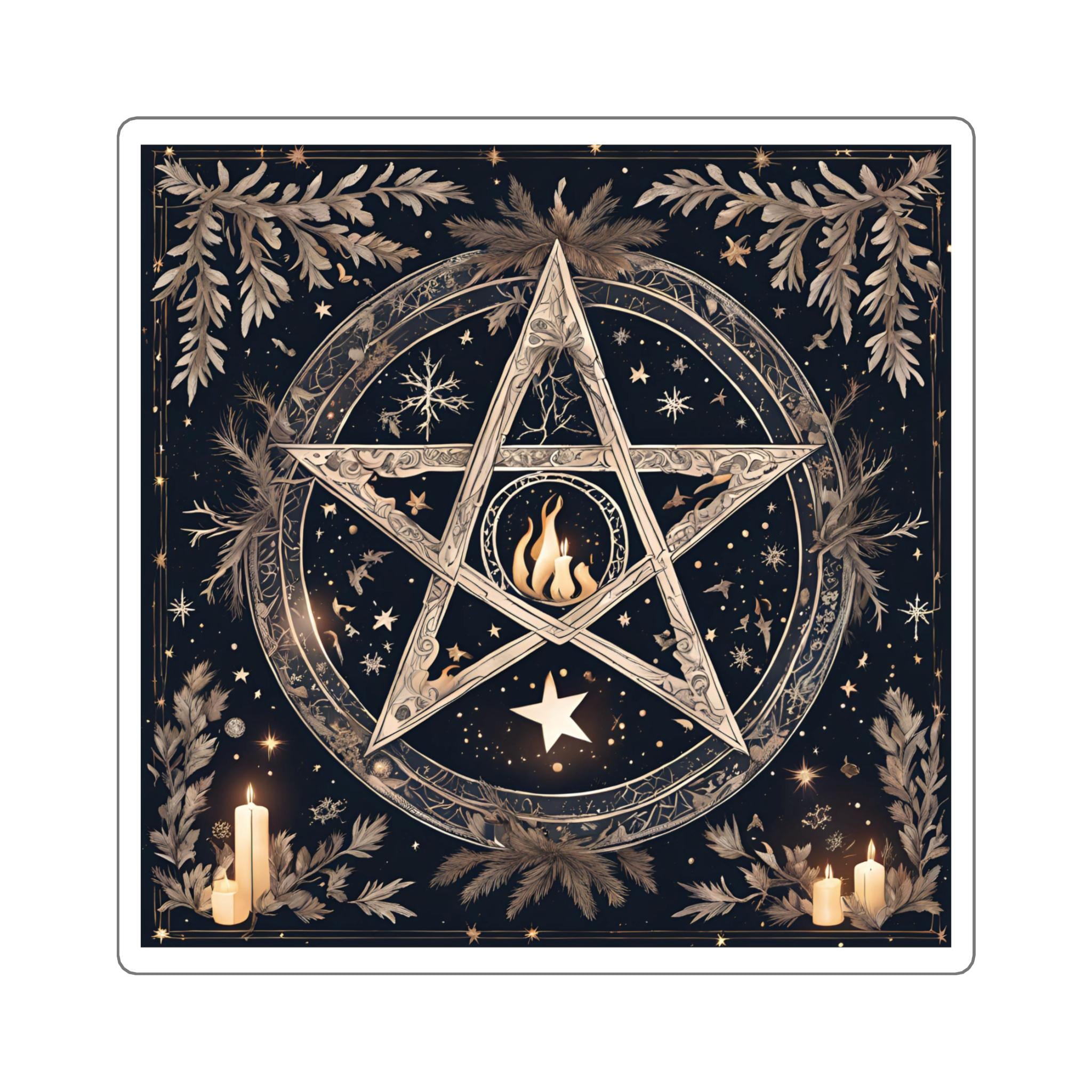 Mystical Pentacle Square Stickers | Perfect for Witches, Bast ...
