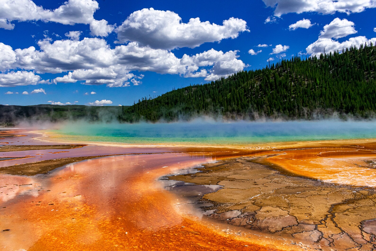 Beautiful Grand Prismatic Yellowstone National Park Wyoming Digital ...