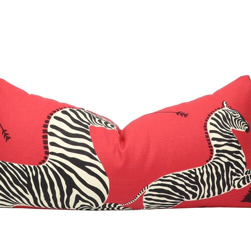 Scalamandre Zebras Pillow Cover in Masai Red SC 0001 16496M // - Etsy