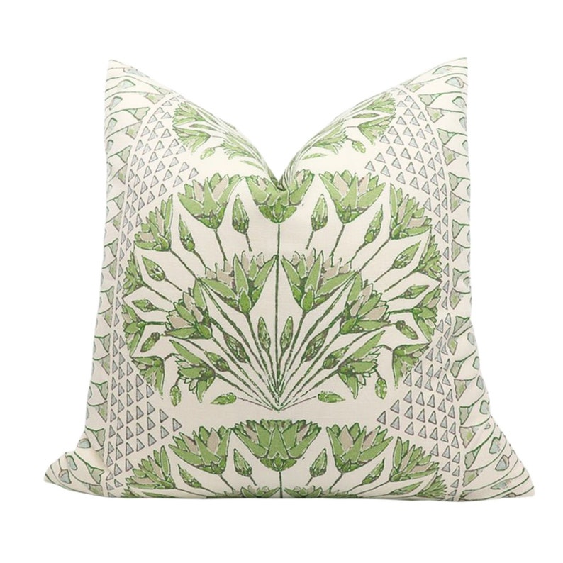 Anna French Cairo Pillow Cover in Green and White AF9623 // Designer ...