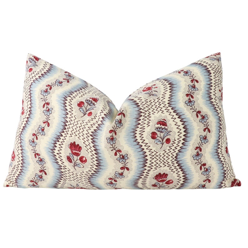 Pierre Frey Greuze Pillow Cover in Bleu Rouge L4216003 - ON BOTH SIDES ...