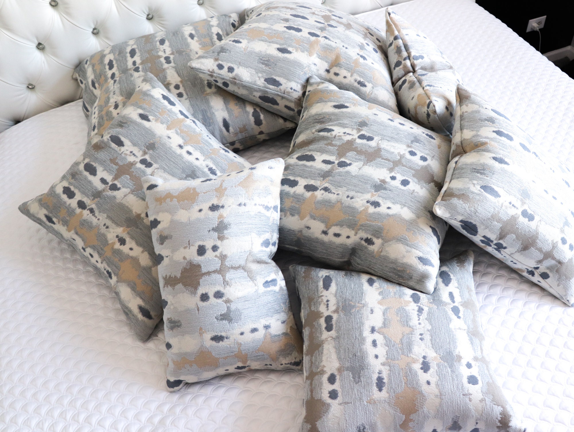 READY TO SHIP Lokesh Pillow Cover in Blue Topaz - Double Sided ...