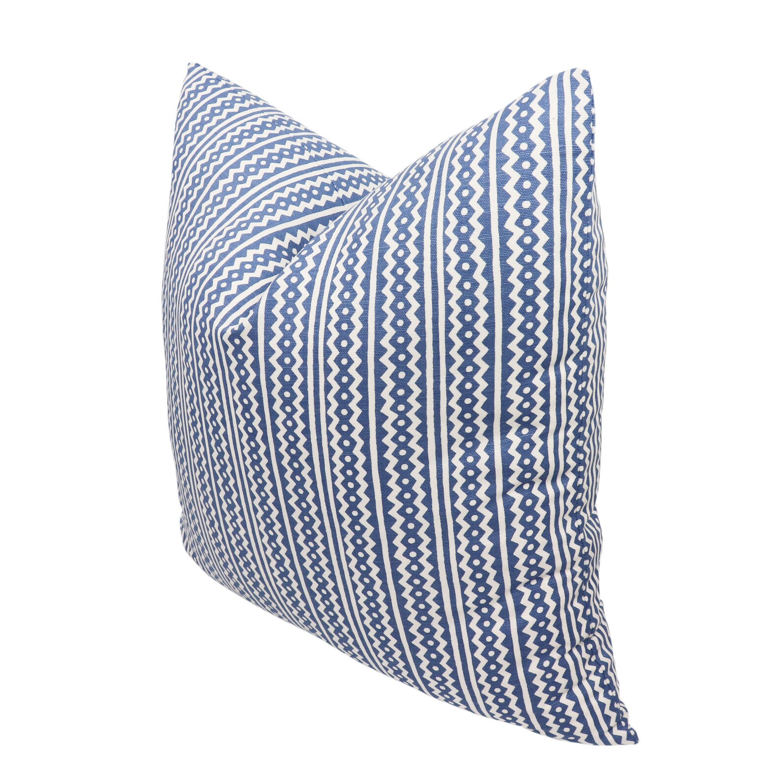 Quadrille Ric Rac Pillow Cover in New Navy on White Linen - Etsy