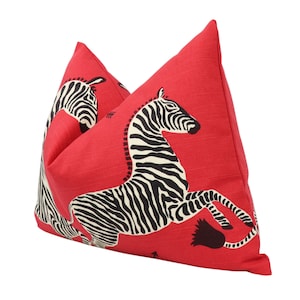 Scalamandre Zebras Pillow Cover in Masai Red SC 0001 16496M - on Both ...