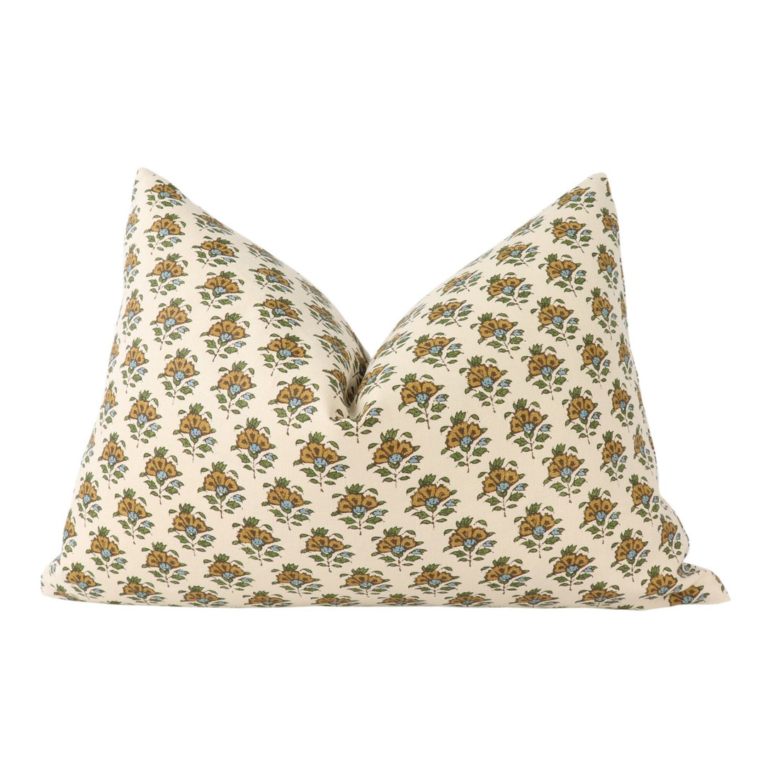 Namay Samay Gulnaar Pillow Cover in Ochre GUL-01 on Both Sides ...
